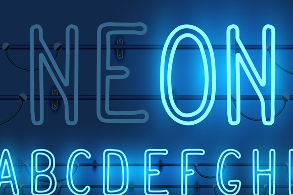 3 colors of neon alphabet letters | Graphics ~ Creative Market