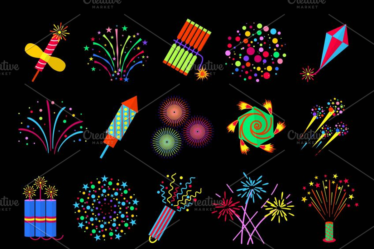 Petards and fire crackers signs, an Object Illustration by Microvector