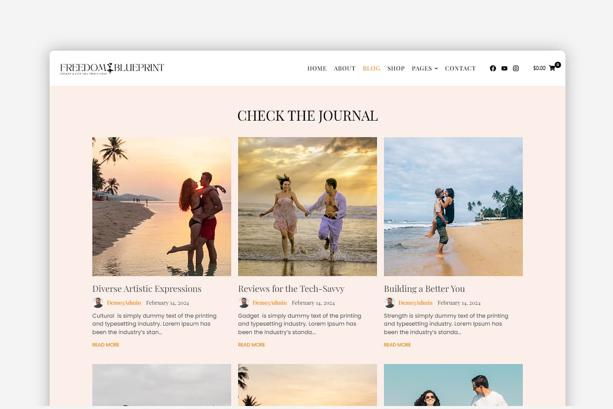 Freedom Blueprint – WP Blog Theme, a WordPress Template by Your Theme Shop