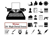 Set of 24 Writer Icons, an Icon by Pavel Vectors