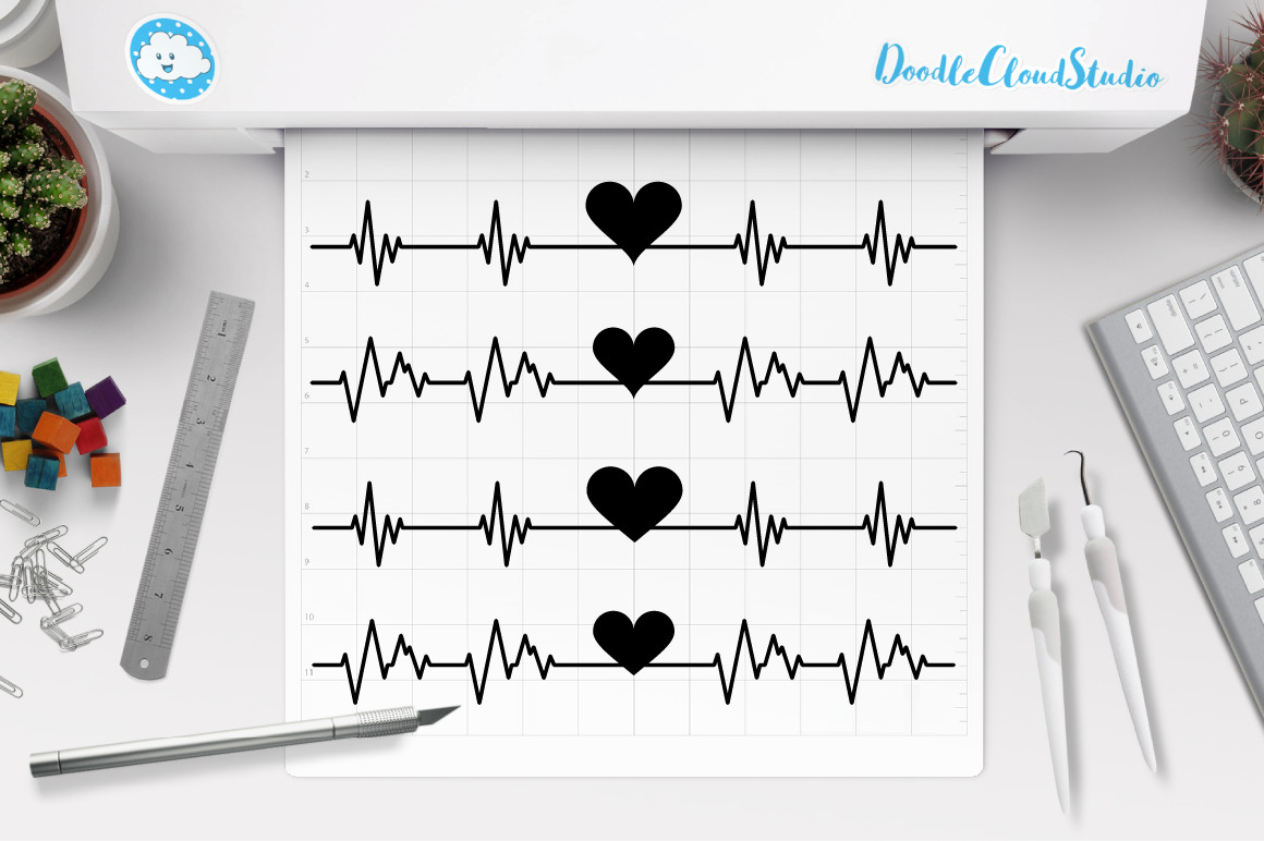 Heartbeat SVG, Cardio Heart SVG, a Healthcare Illustration by Doodle ...