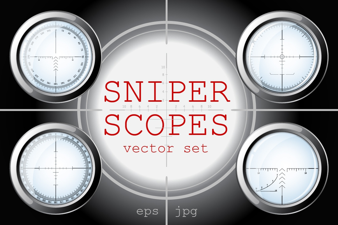 Sniper Scopes Vector Set #2, an Illustration by MSA-Graphics