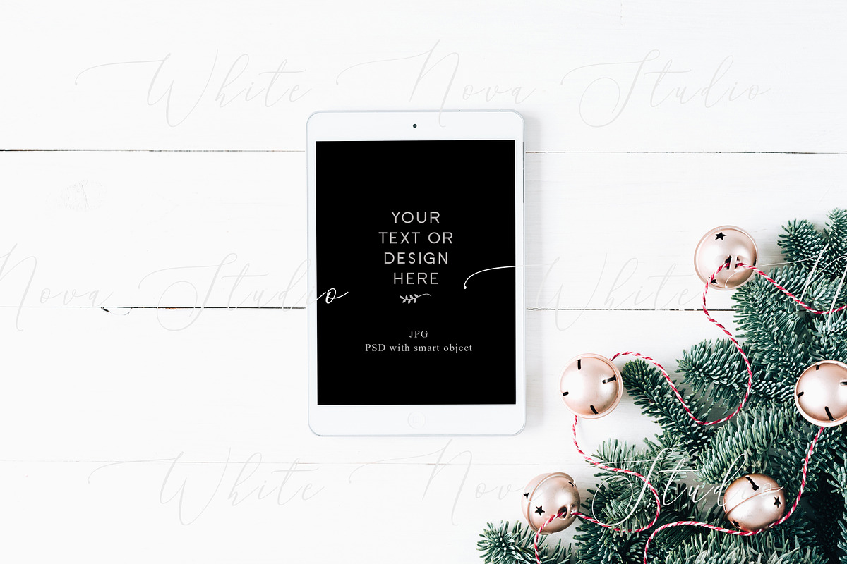 Christmas iPAD mockup, an iPad Mockup by Kate Roubin