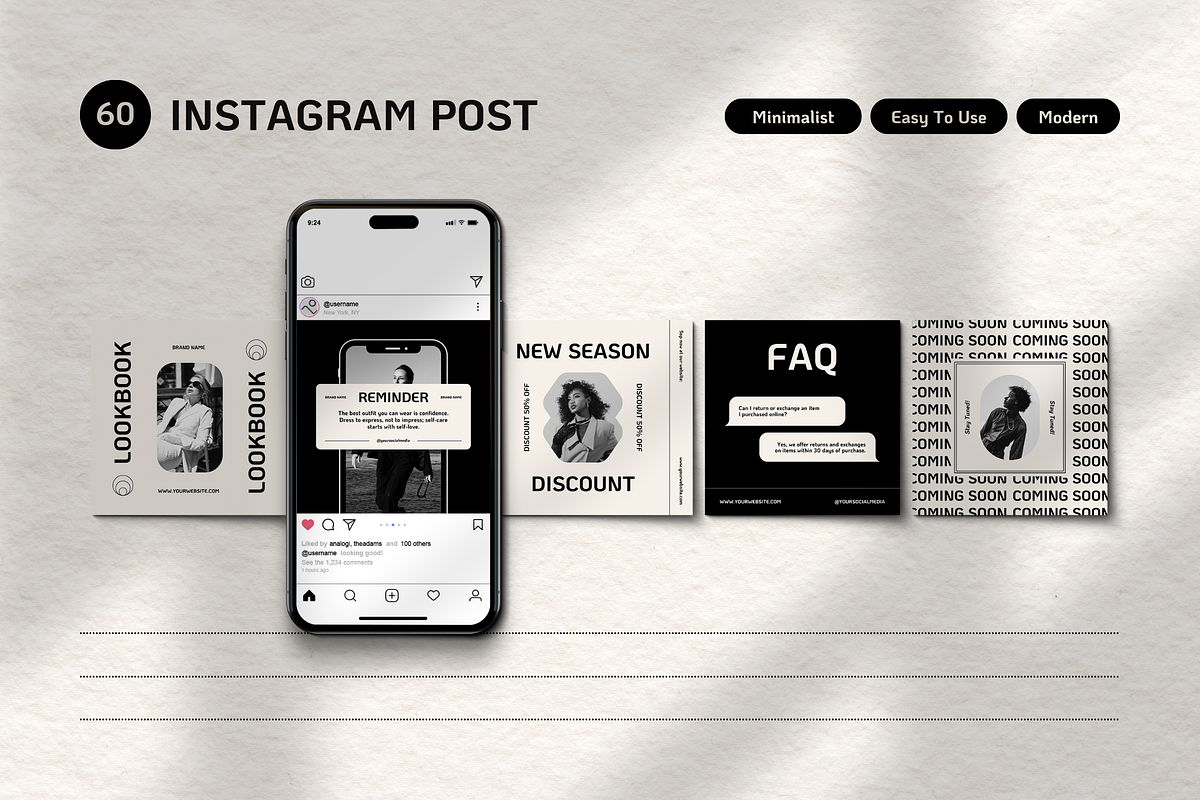 120 Fashion Brand Instagram Template, a Social Media Template by ...
