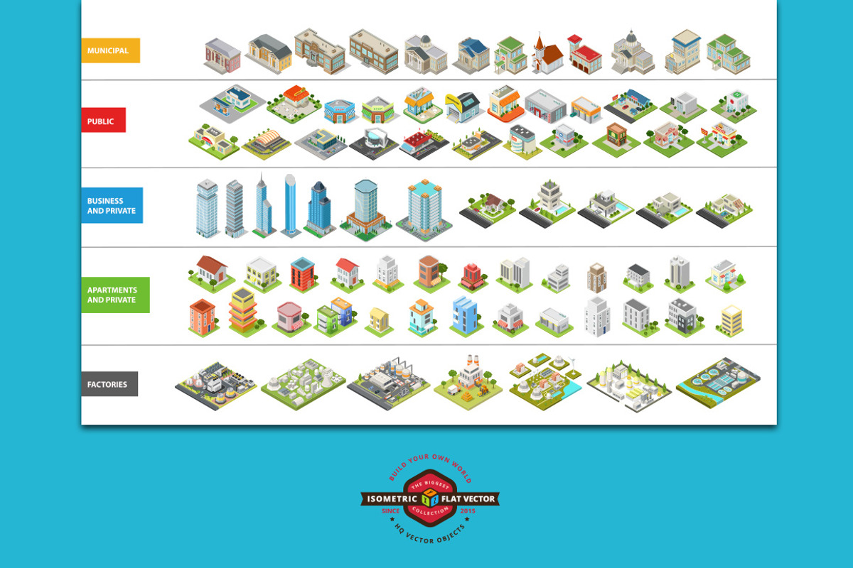 Isometric Flat World Collection V 1 An Object Graphic By Sentavio