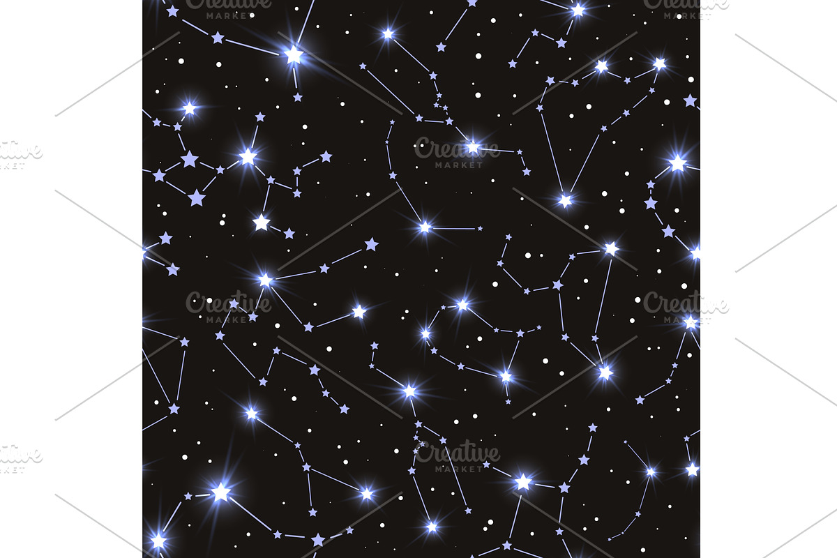 Stars seamless pattern. Zodiacal, a Texture Graphic by Vectorbuum