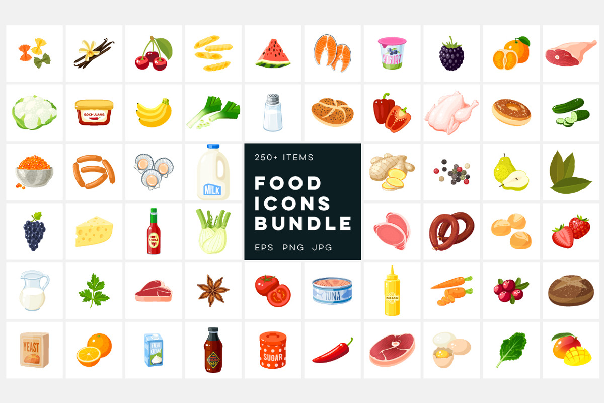 Food icons bundle, an Icon by Seavector