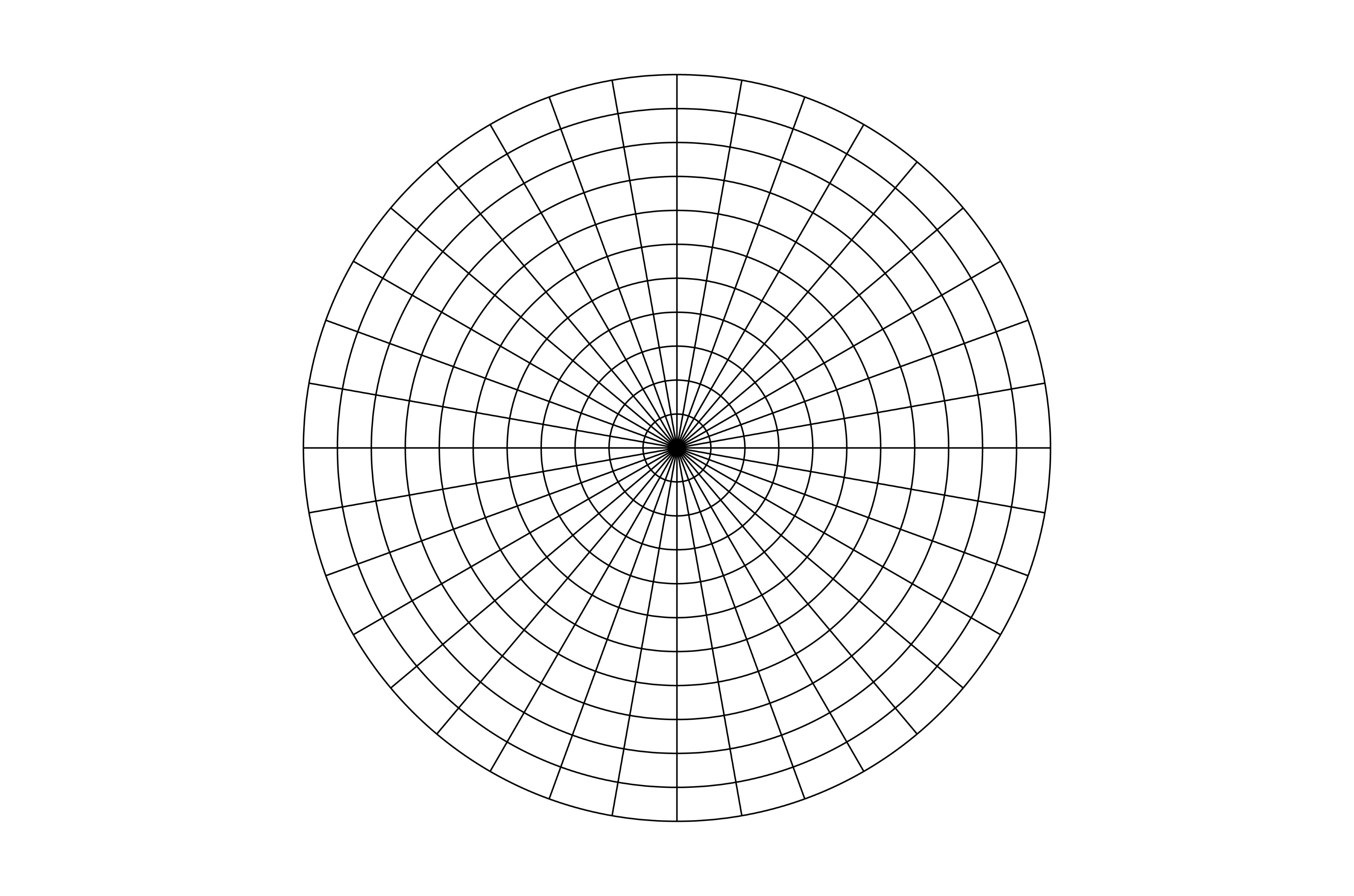 Polar grid of 10 concentric circles, an Education Illustration by pytyczech