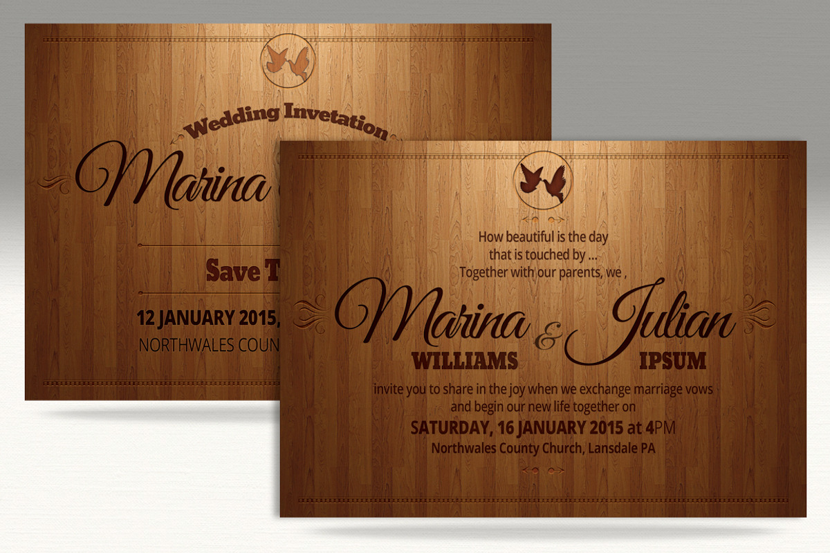 Simple elegant Wedding Card Template, a Card Template by Aabhaas