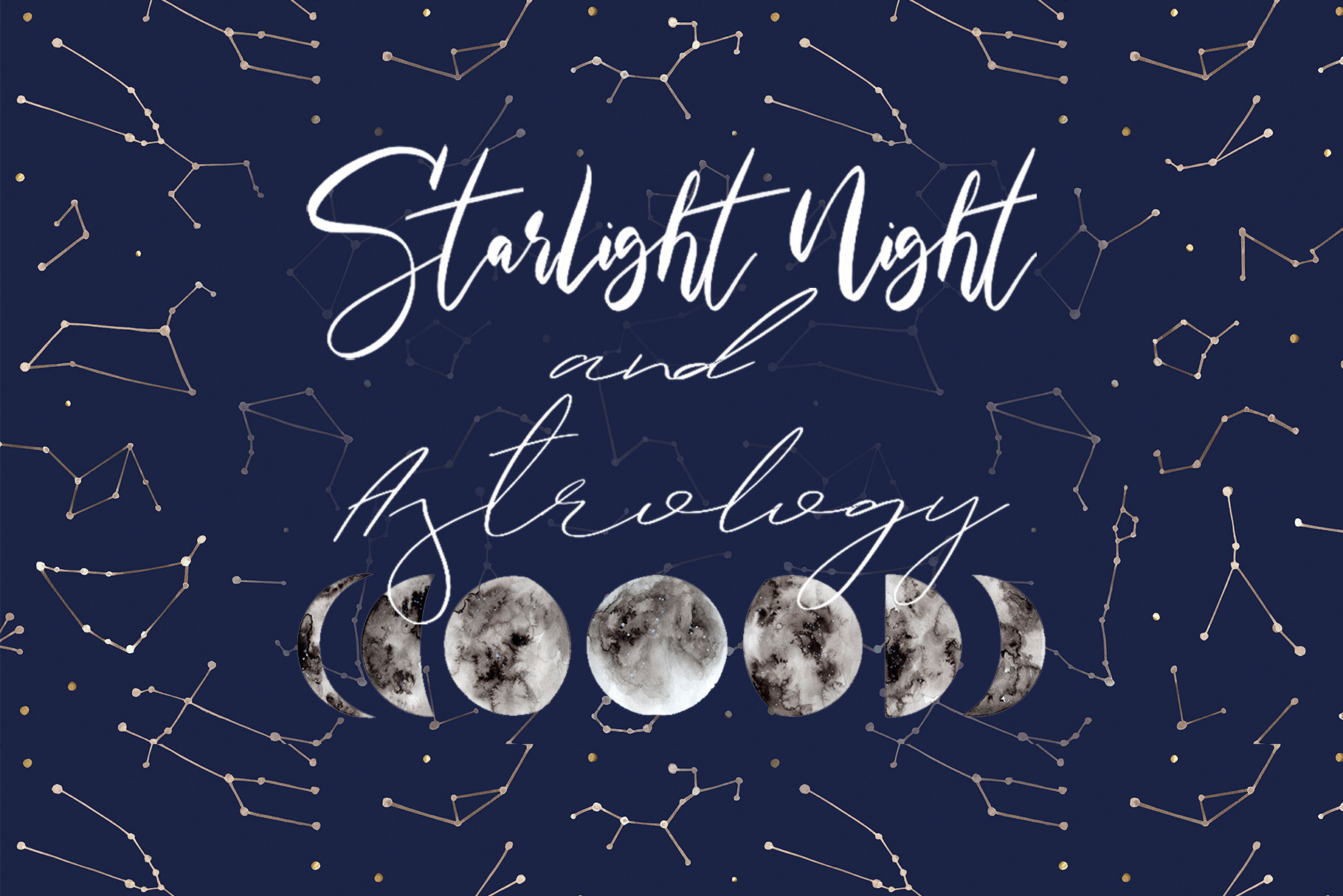 Starlight Night and Astrology Set, an Object Graphic by Slastick