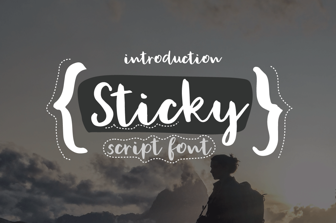 New! Sticky | script font, a Script Font by Artstudio