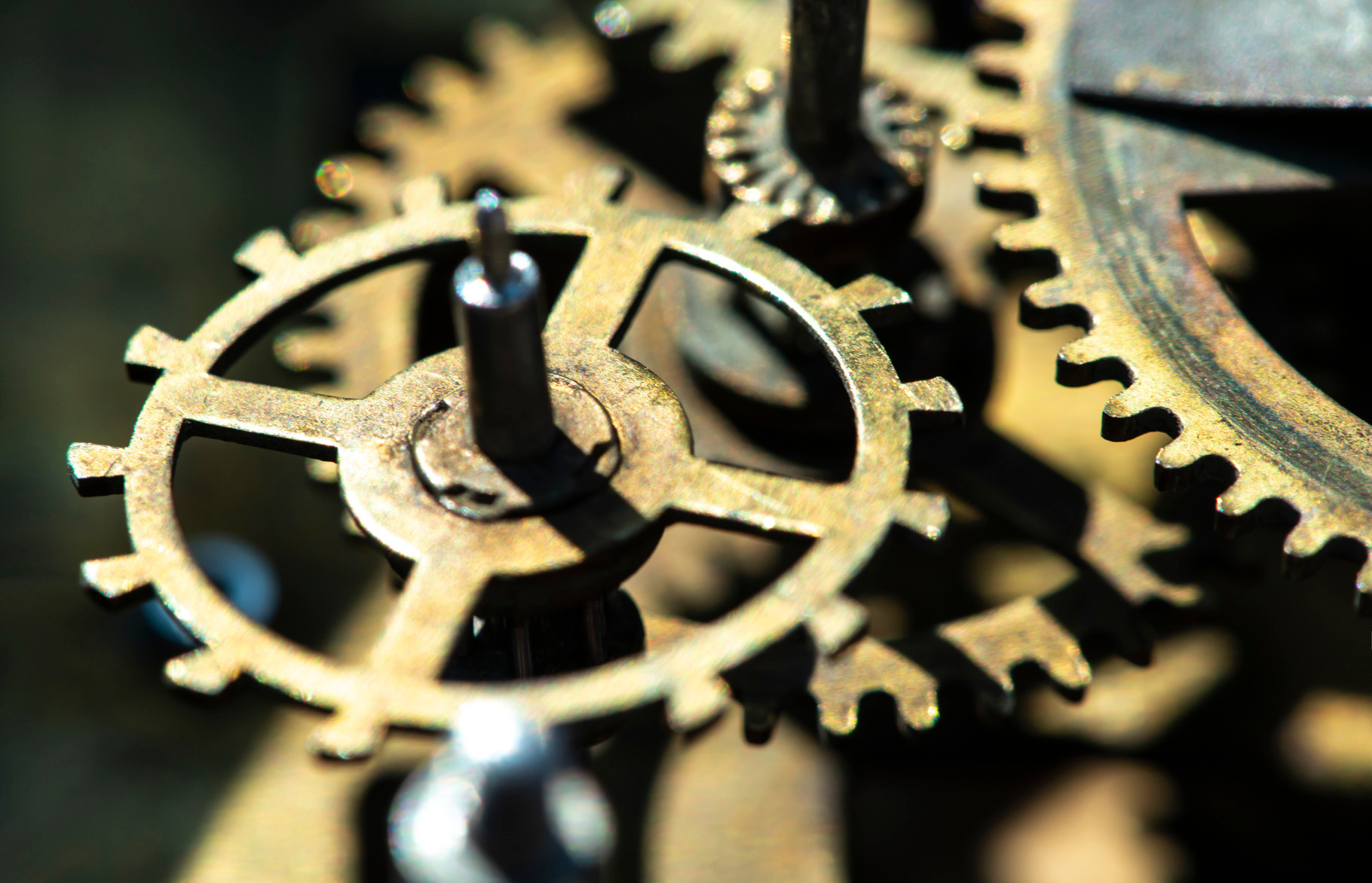 Close up metal gears mechanism featuring gear, gears, and mechanism, an ...