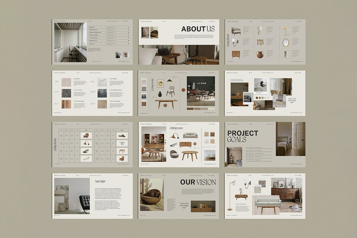 Interior Design Presentation Canva Template | Amare Creative