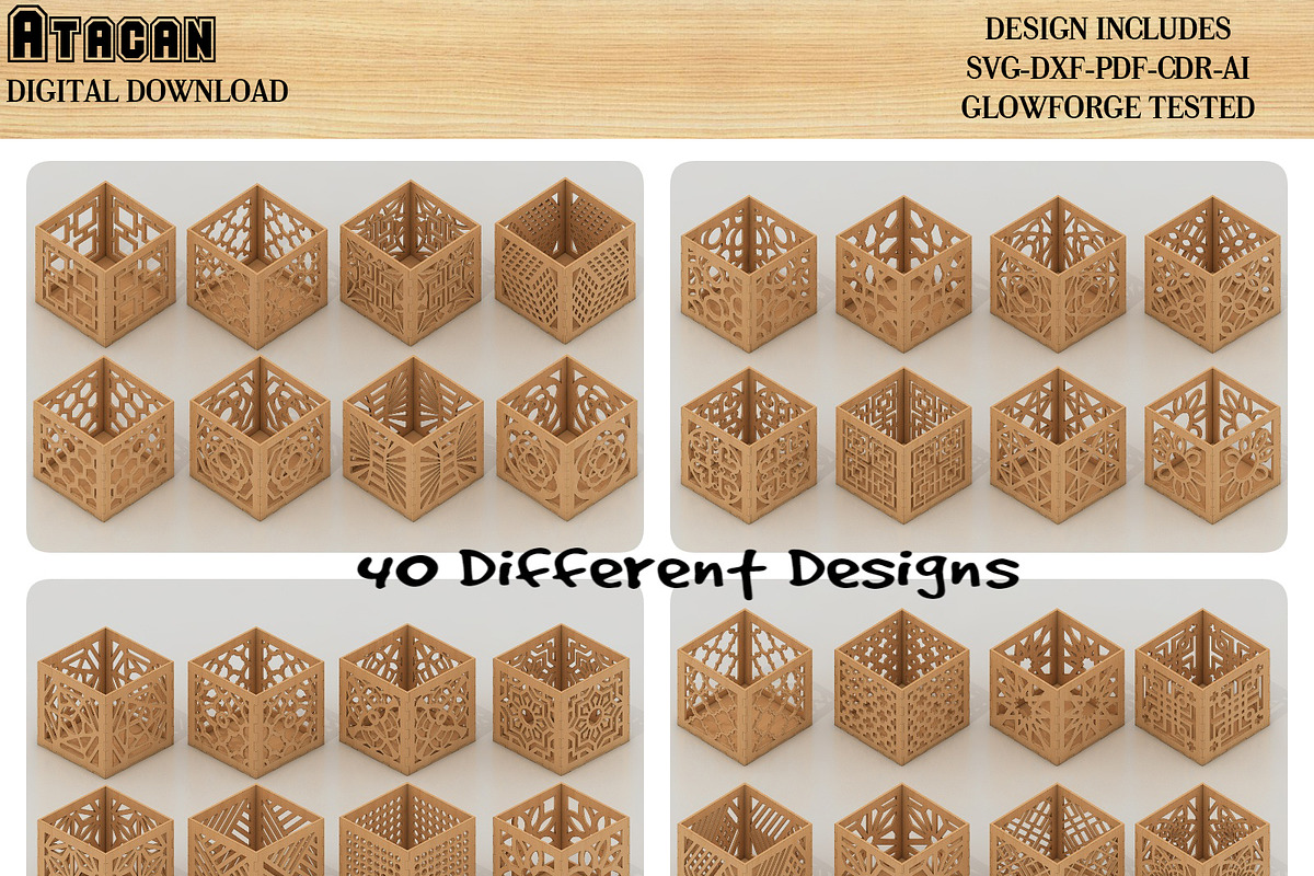 40 Different Decorative Box Cut Plan, a Graphic by AtacanDigital
