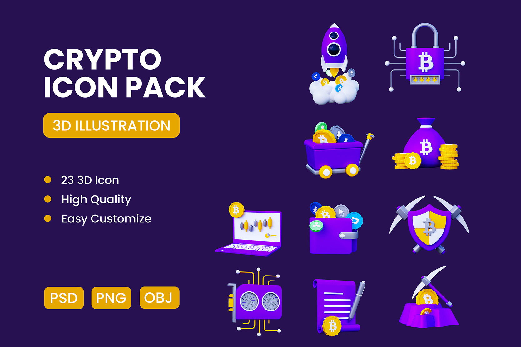 3D Crypto Currency Icon | 3D Objects ~ Creative Market