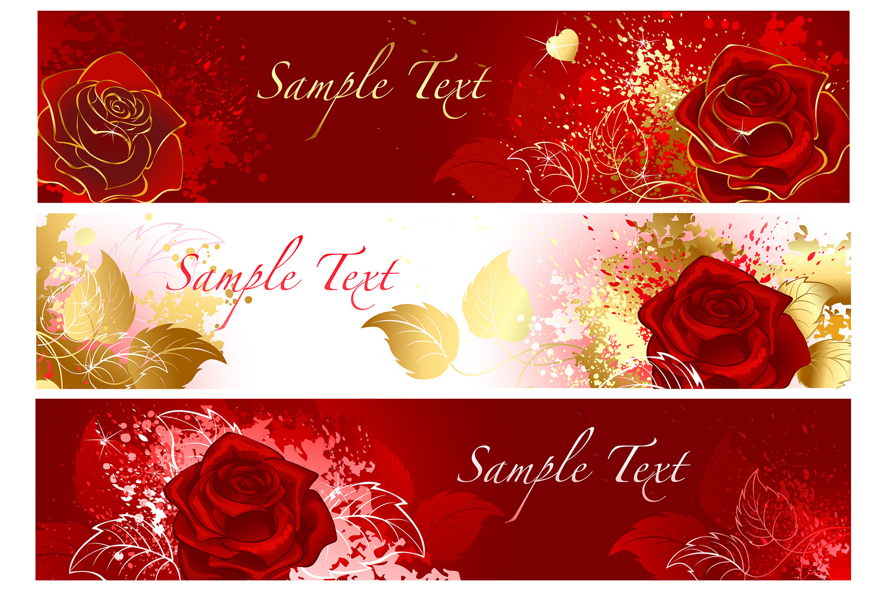 banner with red roses, a Decorative Illustration by blackmoon9