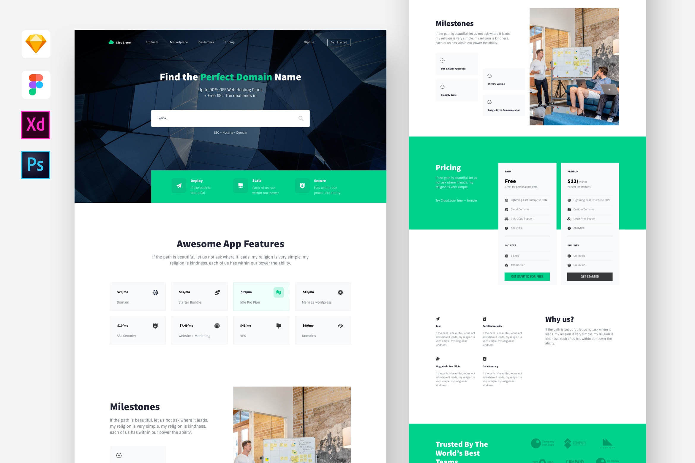 Hosting Service Website Template, a Landing Page Template by Kreativ Space