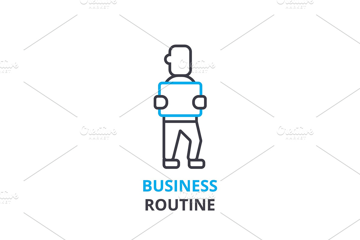 Business routine concept , outline icon, linear sign, thin line ...