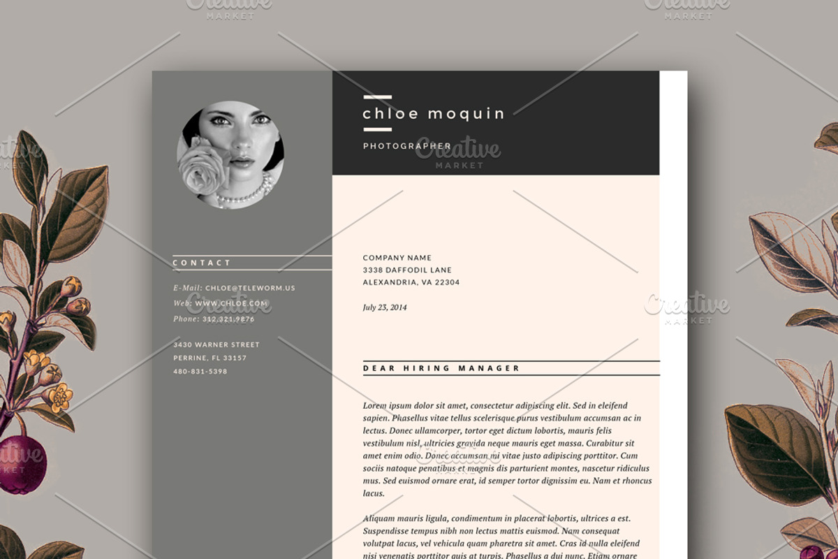 Clean Resume Design + Cover Letter, a Resume Template by Botanica Paperie