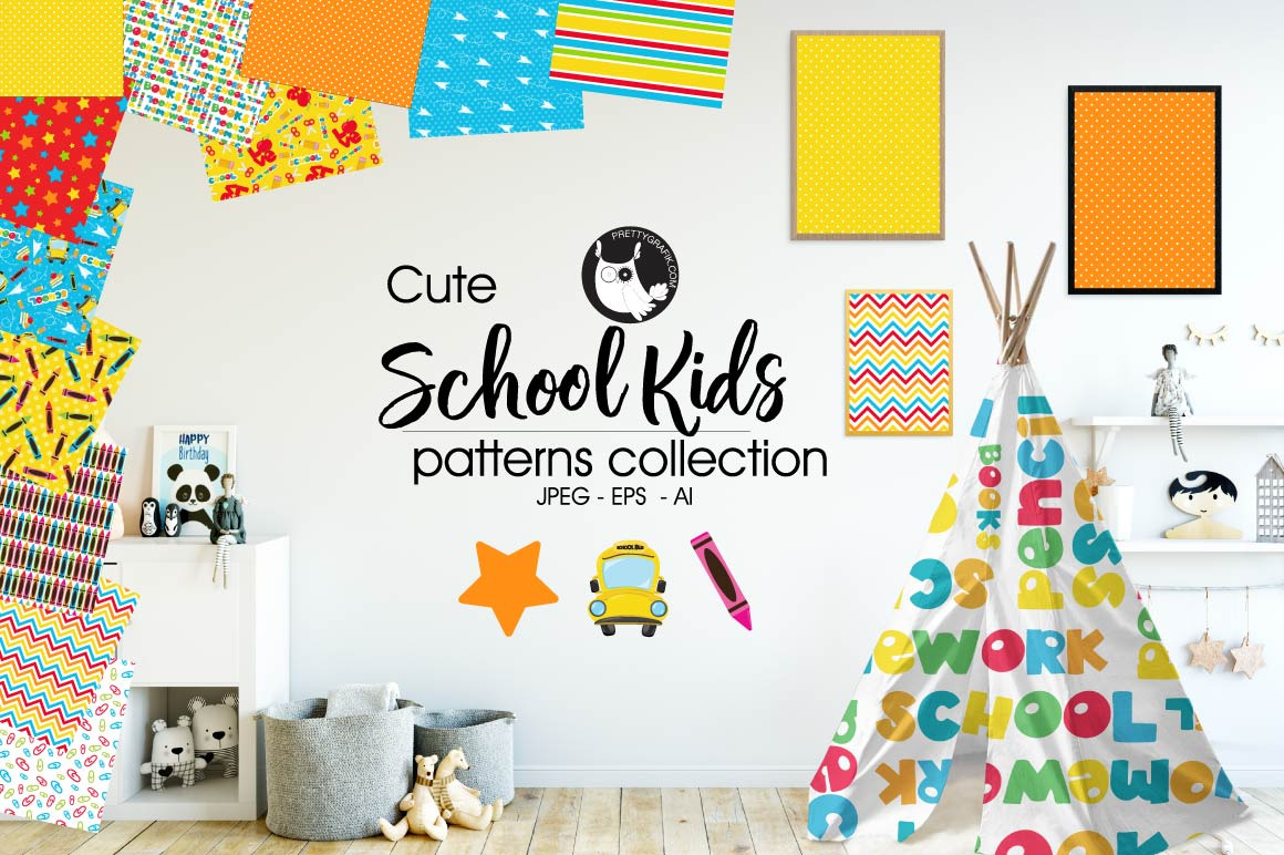SCHOOL KIDS Pattern collection, a Pattern Graphic by PrettyPatterns