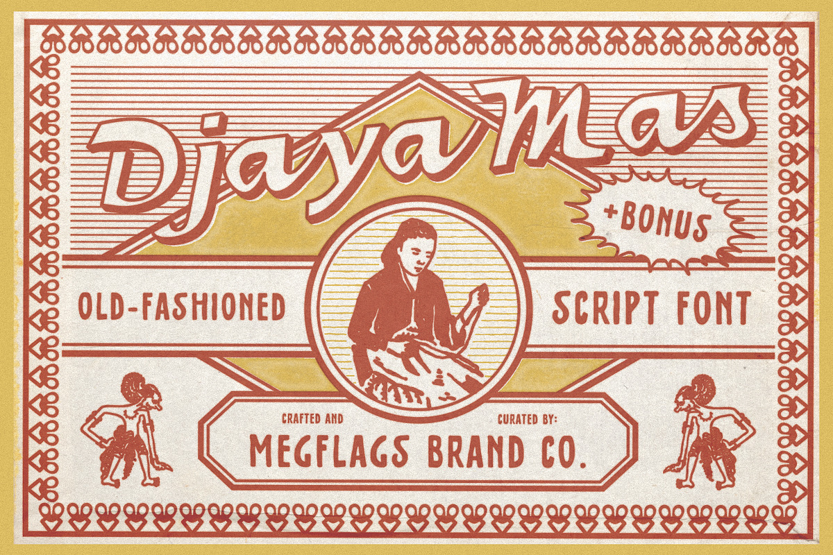 DjayaMas Script Font, a Script Font by Megflags
