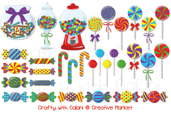 Cute Candy Clipart in Vibrant Color, an Object Graphic by Crafty with ...