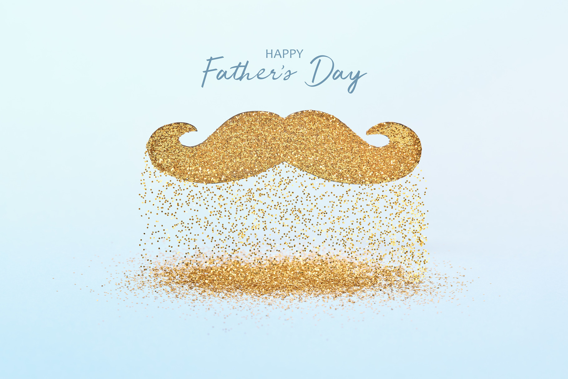 Gold mustache with golden glitter, a Holiday Photo by OlliUlli