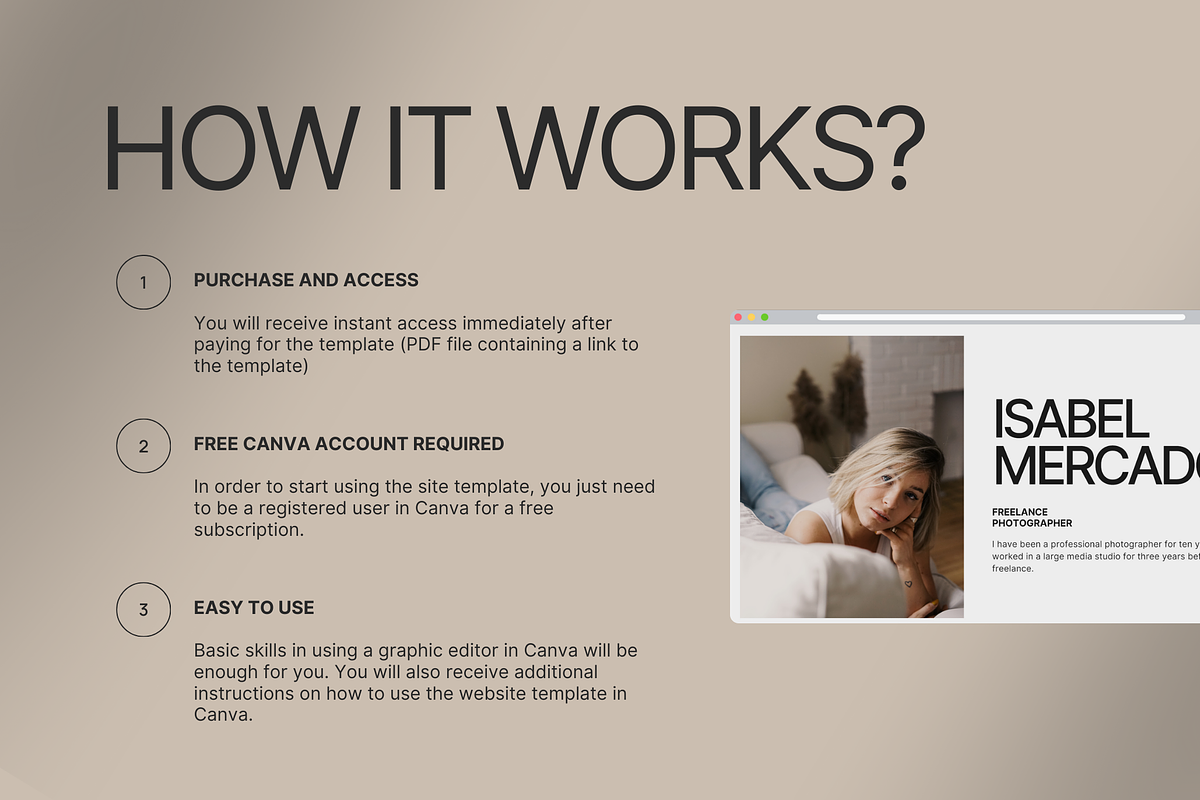 Portfolio Website Template in Canva