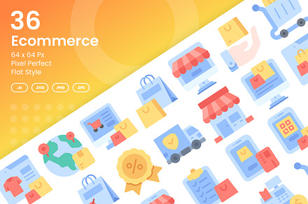 40 Ecommerce - Flat | Creative Market