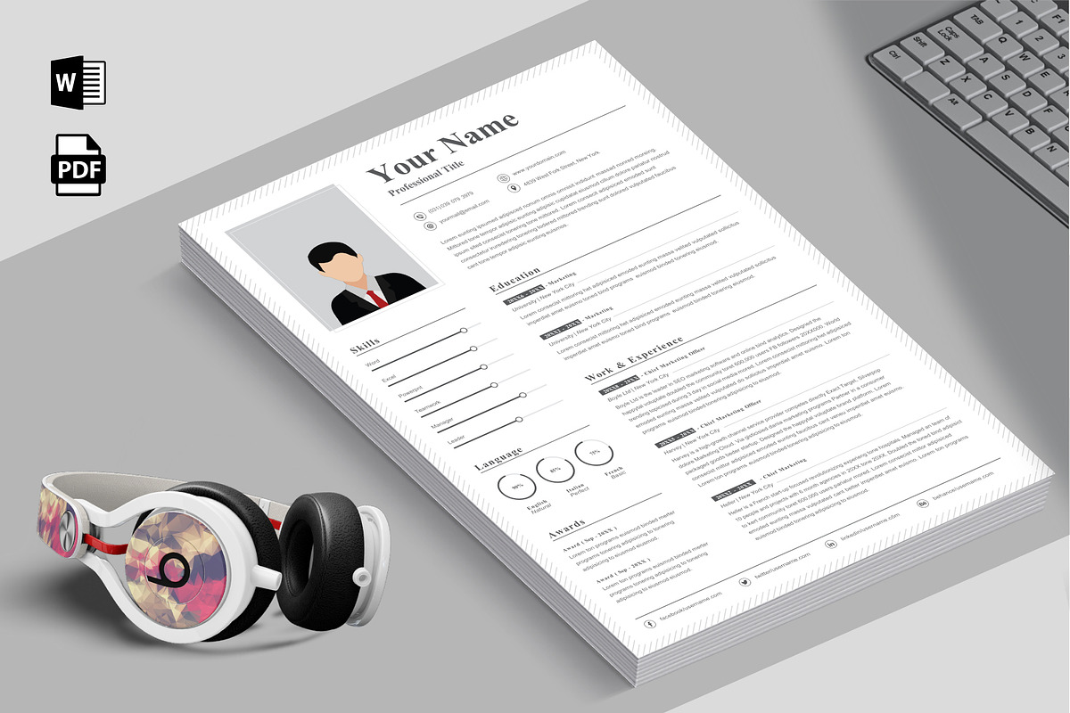 Curriculum Vitae Sample Resume, a Resume Template by Blue Digital Studio
