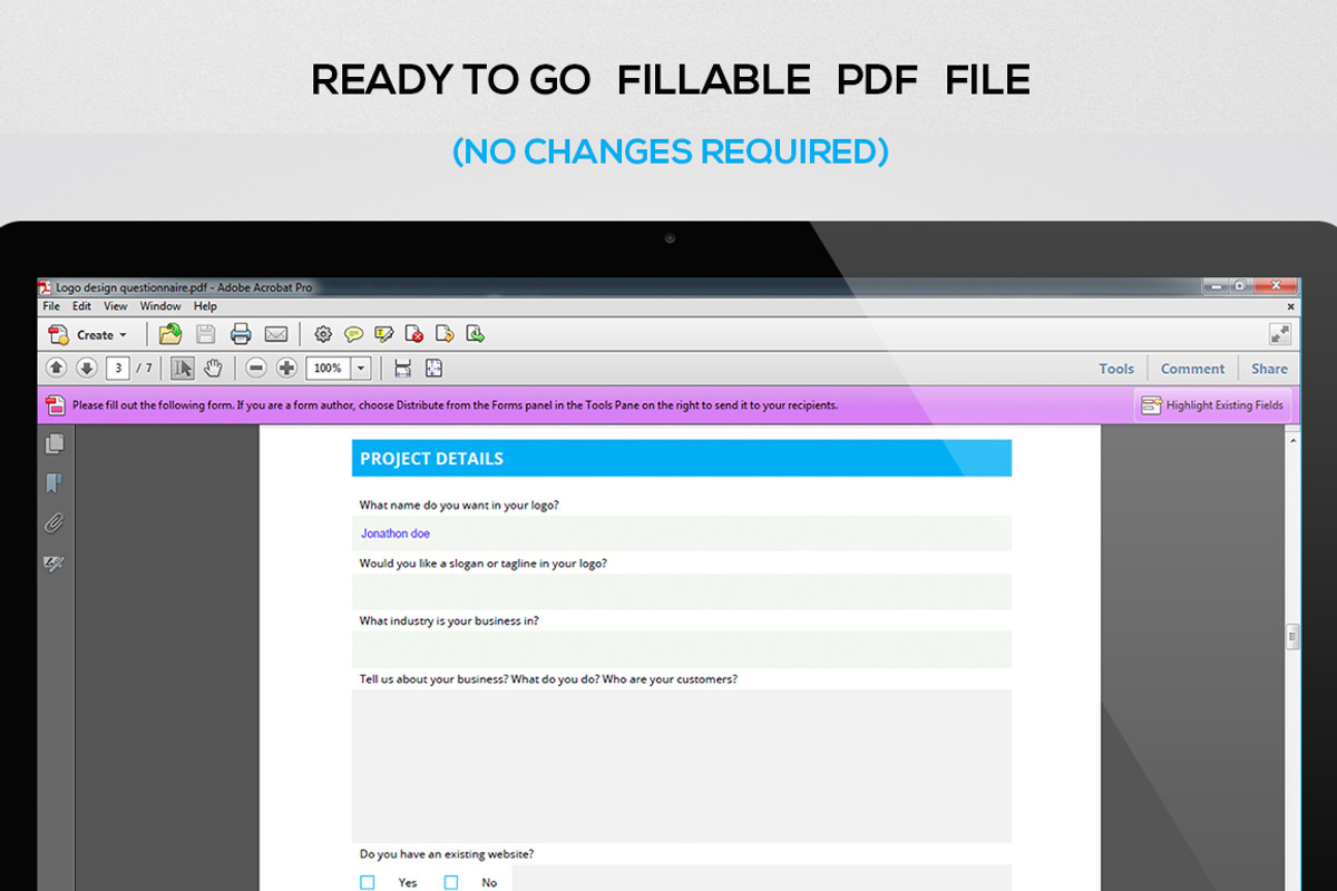 Logo design questionnaire, a Stationery Template by GraphicsEgg
