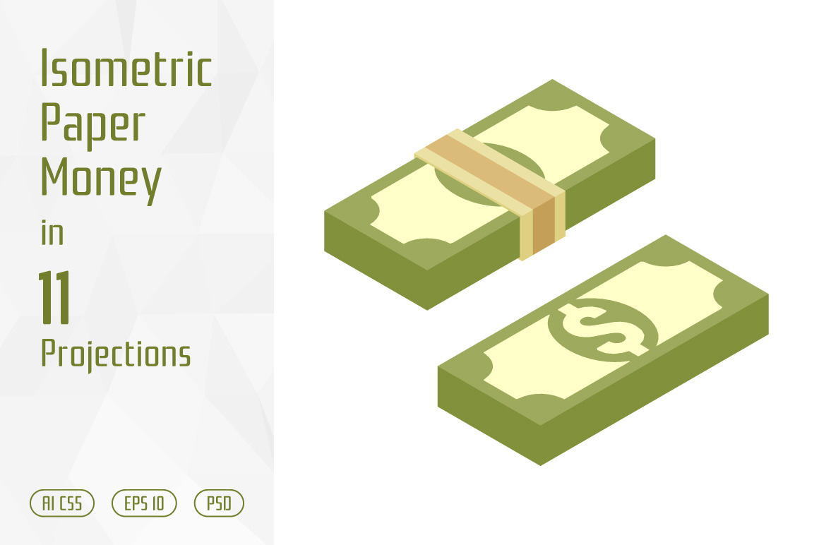 Isometric Paper Money, an Object Graphic by Graphic Warehouse ...