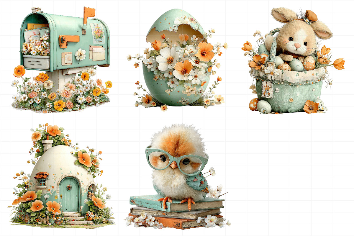 Whimsical Easter Clipart, an Illustration by Daily.Designs