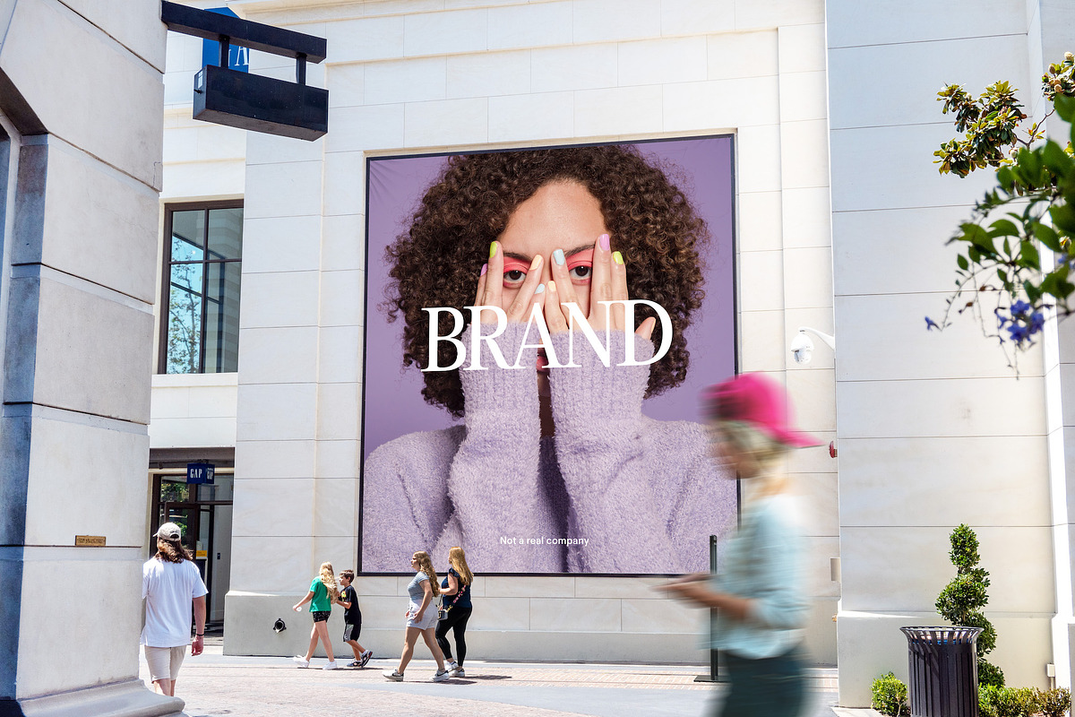 Shopping Center Sign Poster Mockup PSD