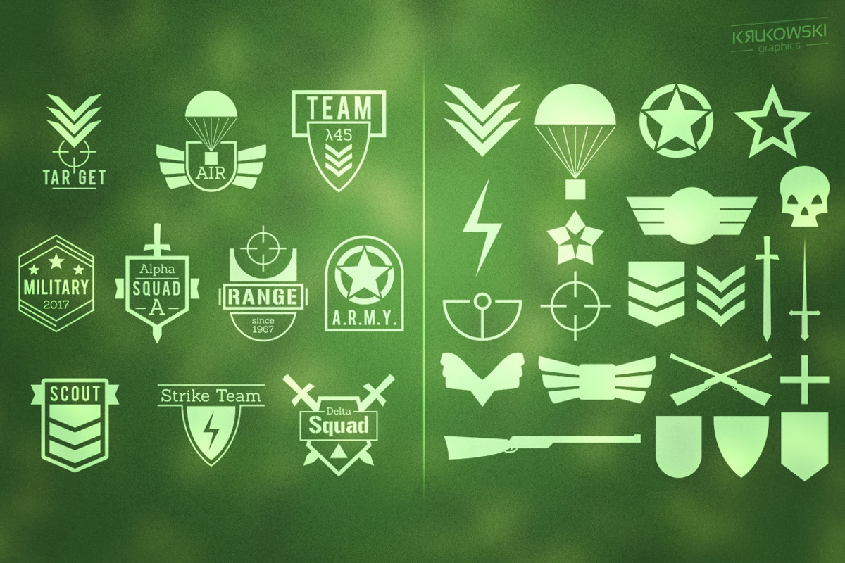 Military Army Style Badges Logos, a Branding & Logo Template by ...