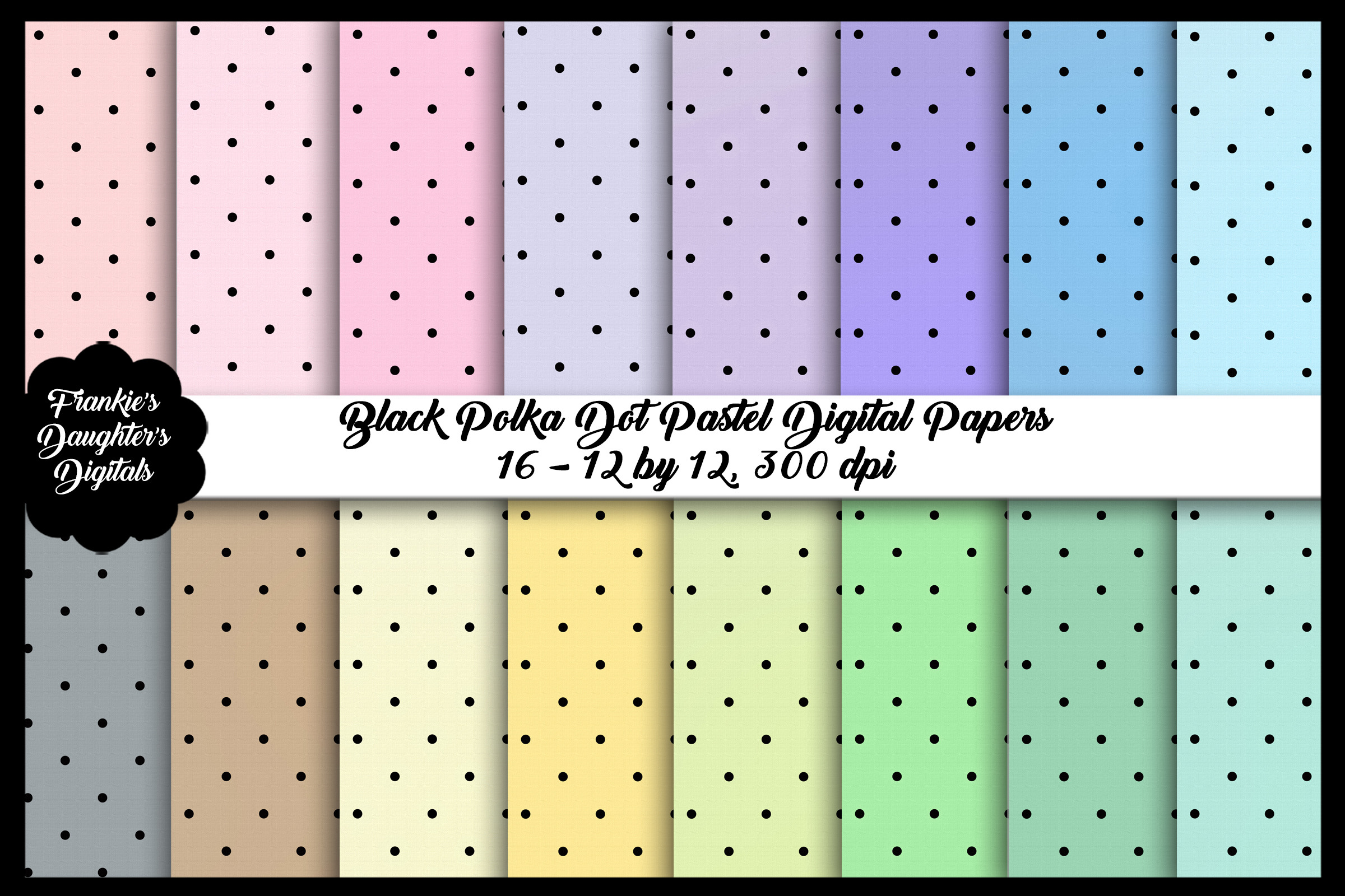 Pastel & Polka Dot Digital Papers, a Pattern Graphic by ...