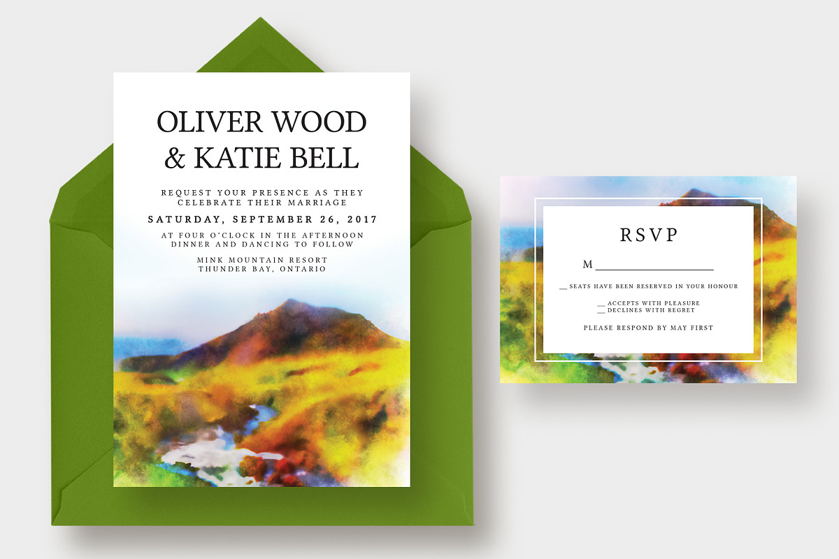 Landscape Wedding Collection Vol.2, an Invitation Template by Knotted ...