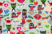 Shiny icons in cartoon style, a Pattern Graphic by Tomass2015