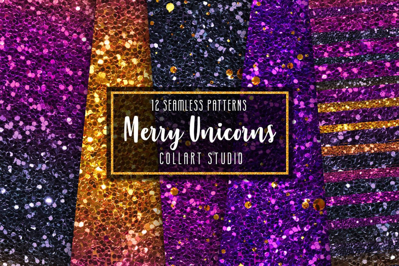Glitter mix and match colorful, a Pattern Graphic by Collart Studio