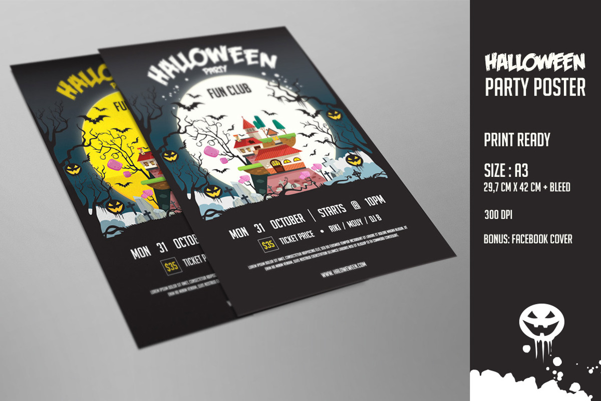 Halloween Party Poster, a Flyer Template by Dana Costin