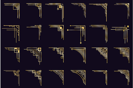 40 Vector Vintage Style Corners Set | Background Graphics ~ Creative Market