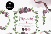 Watercolor Vineyard Elements, an Illustration by Momo Studio