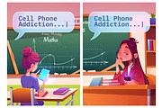 Cell phone addiction posters, boring | Education Illustrations ...