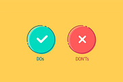 Do and Dont check tick marks vector, an Illustration by Darth Vector