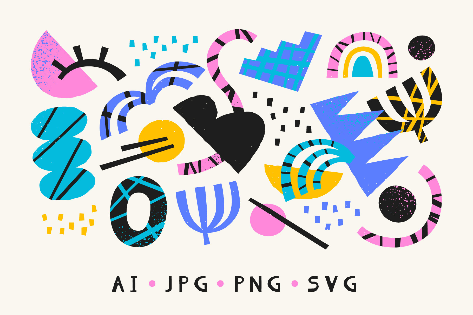 Colorful Geometric Shape Set, a Decorative Illustration by Dedraw Studio