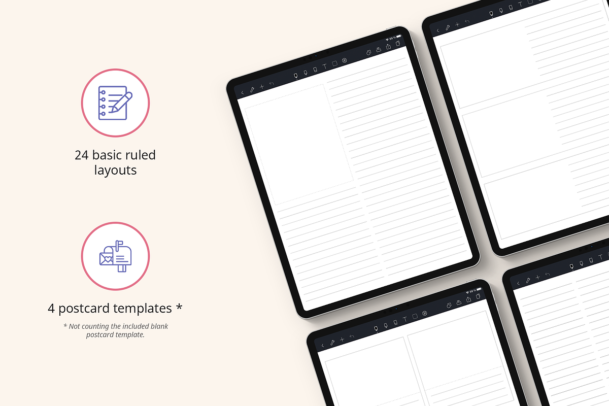 Digital Note-Taking App Templates, a Stationery Template by Jinro