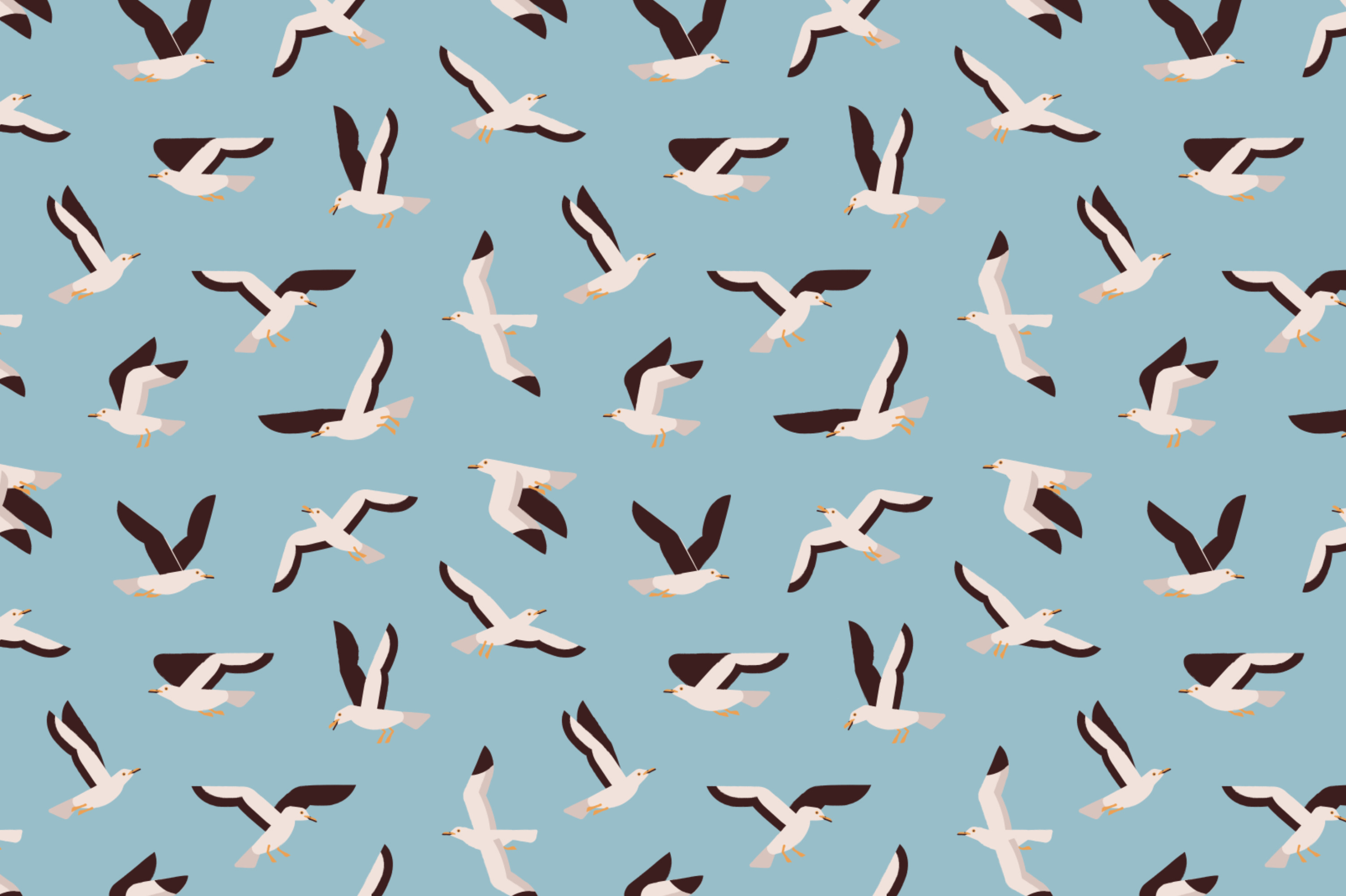 Seagulls seamless pattern, a Pattern Graphic by Good Studio
