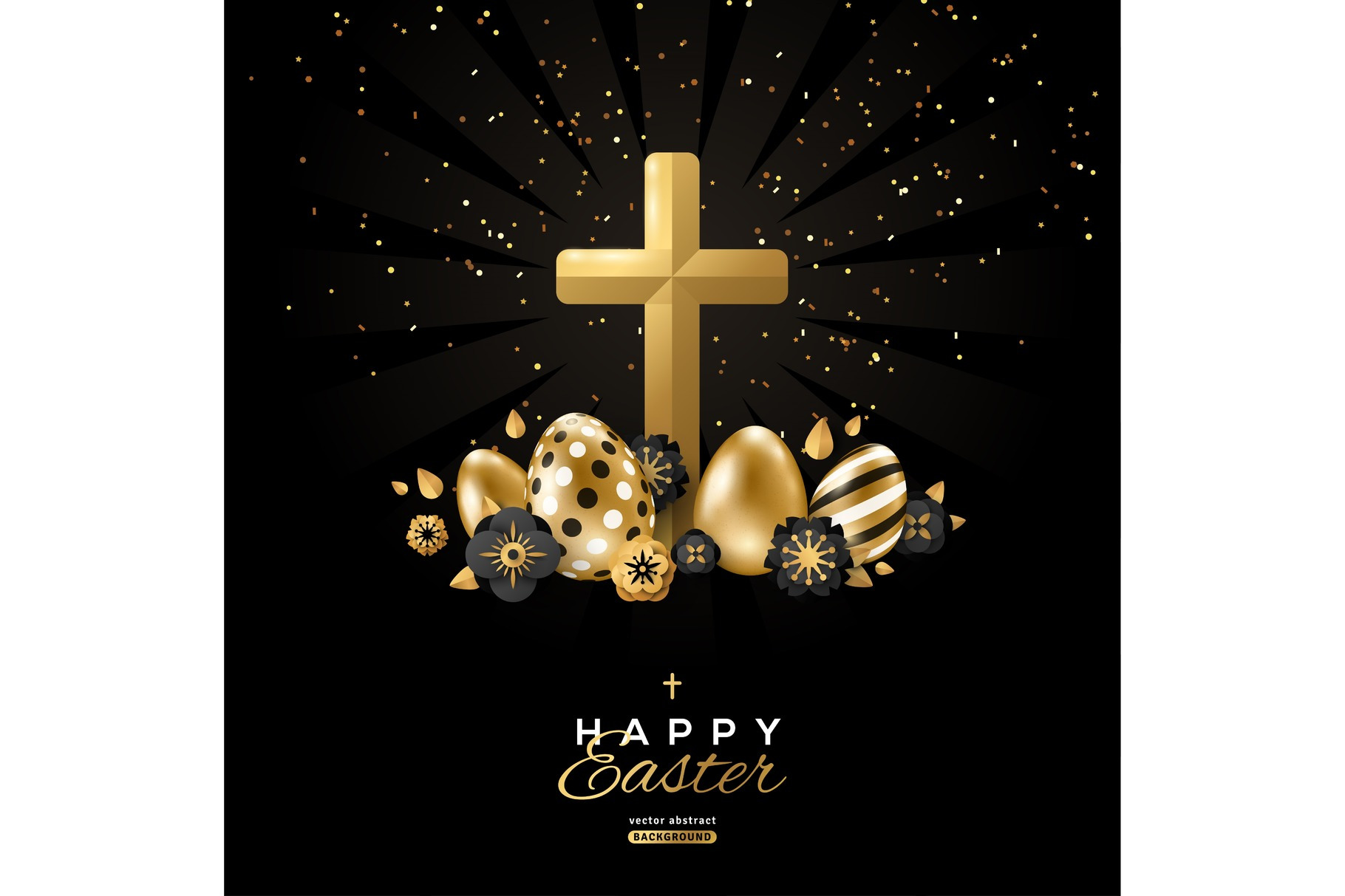 Easter poster with cross, an Illustration by kotoffei