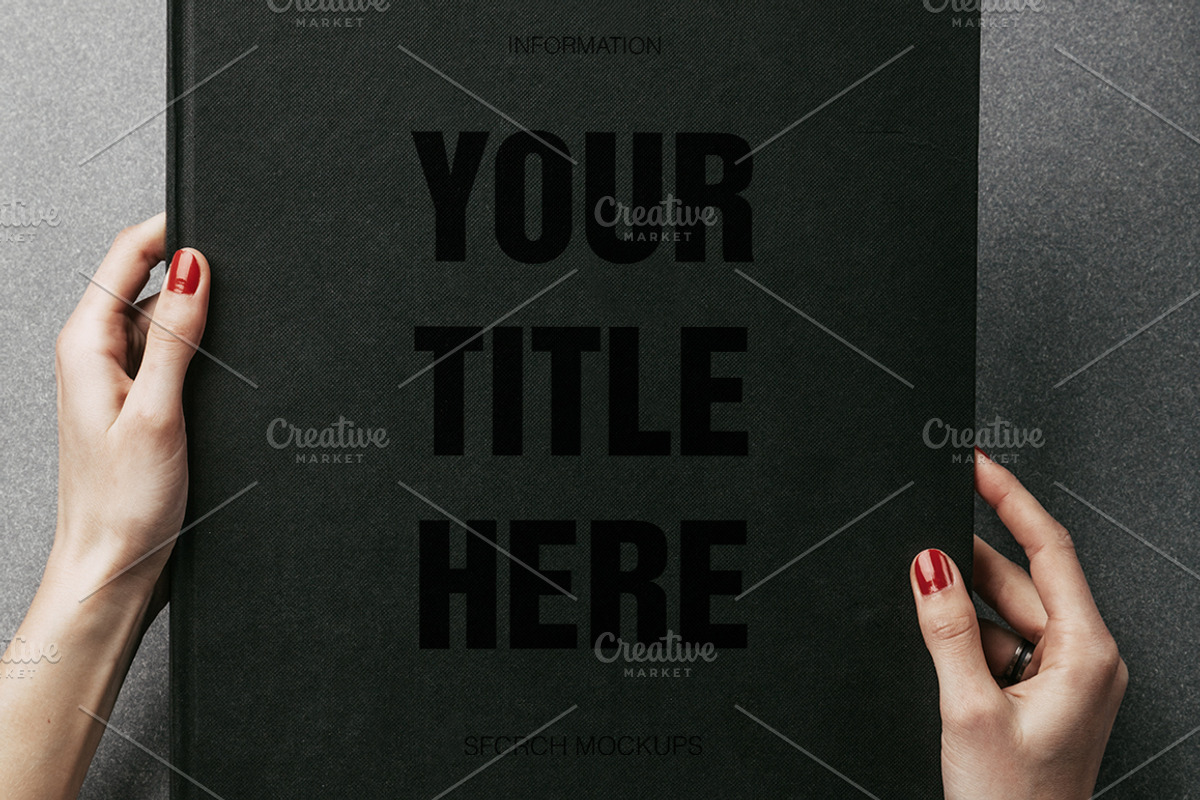 Big black book mockup, a Print Template by SFCRCH MOCKUPS