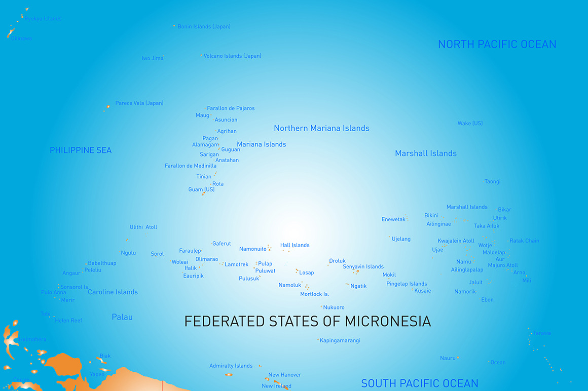 map of micronesia island, an Illustration by Jan Jack Russo Media
